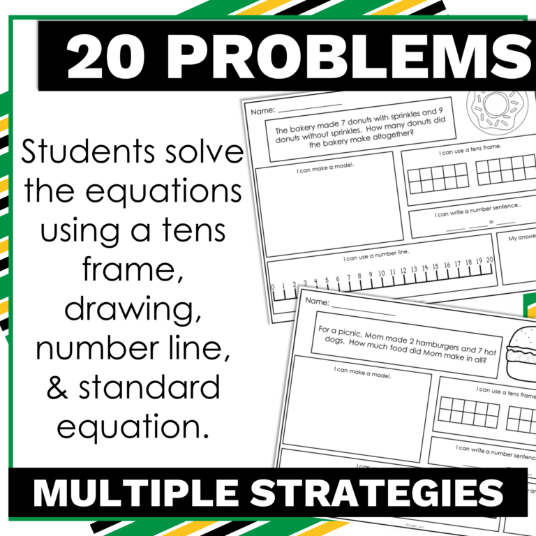 Mixed Addition & Subtraction Word Problems within 20 with Digital ...