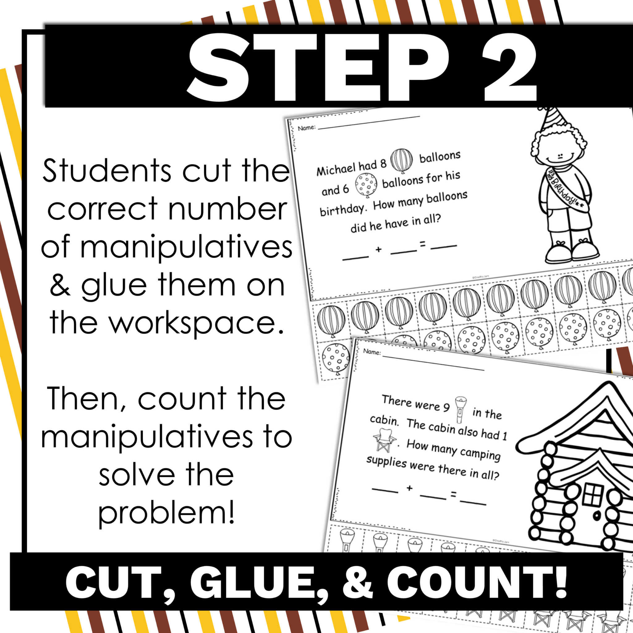 Hands On Addition Word Problems within 20 with Manipulatives with ...