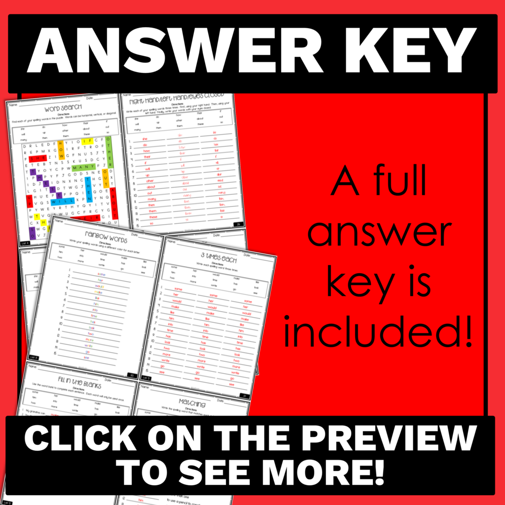 Sight Word Activities for Special Education Sight Word Spelling ...