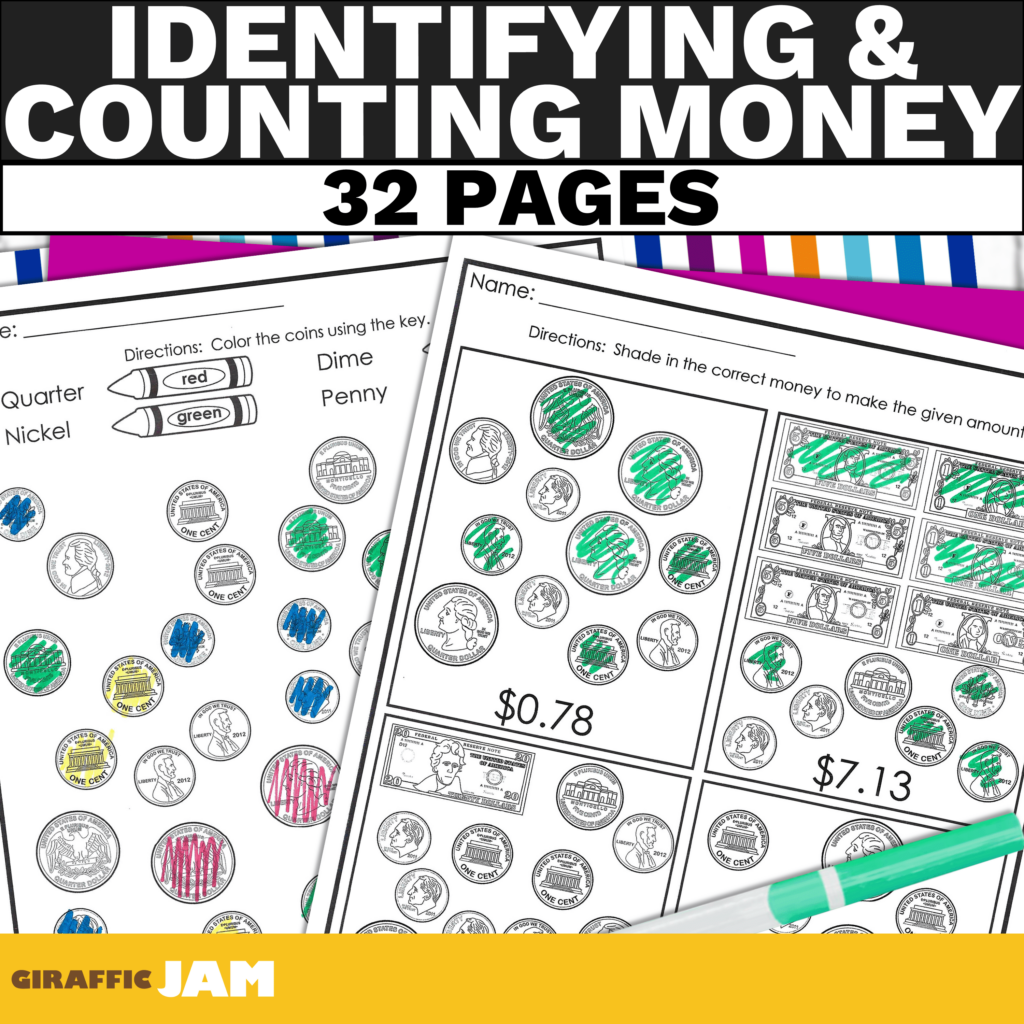Differentiated Money Worksheets to Practice Counting and Identifying ...
