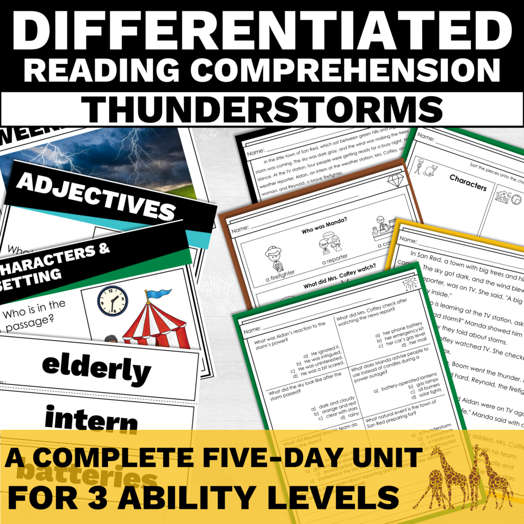 Thunderstorms May Differentiated Reading Comprehension Passages and ...
