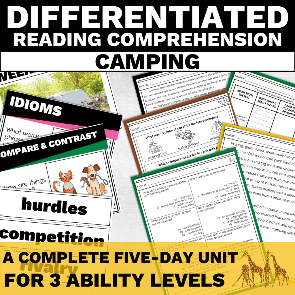 Camping Summer Differentiated Reading Comprehension Passages and ...